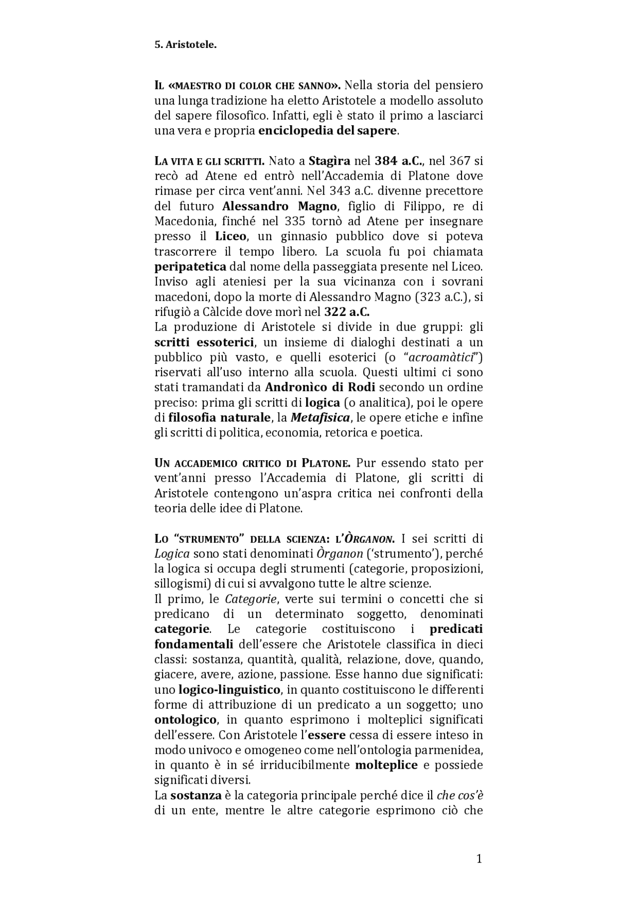 Aristotele Docsity