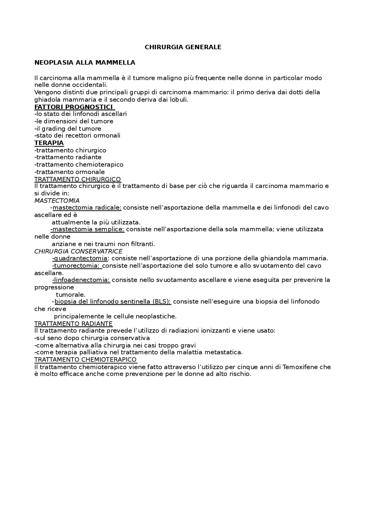 Appunti Chirurgia Generale Docsity