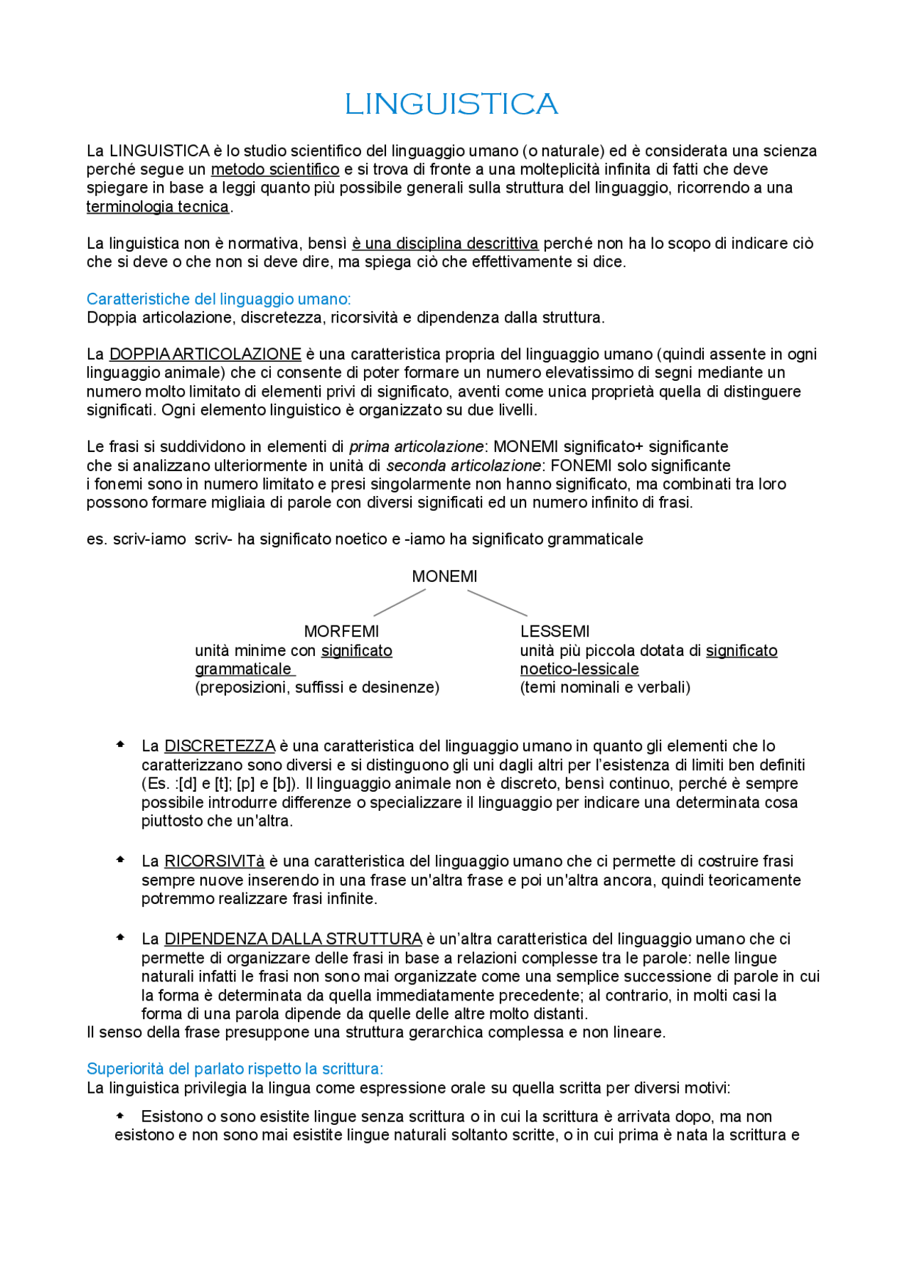 Appunti Di Linguistica Docsity