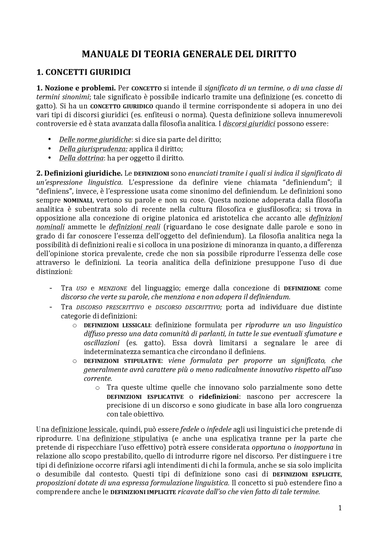 Principali Argomenti Di Teoria Generale Del Diritto Docsity