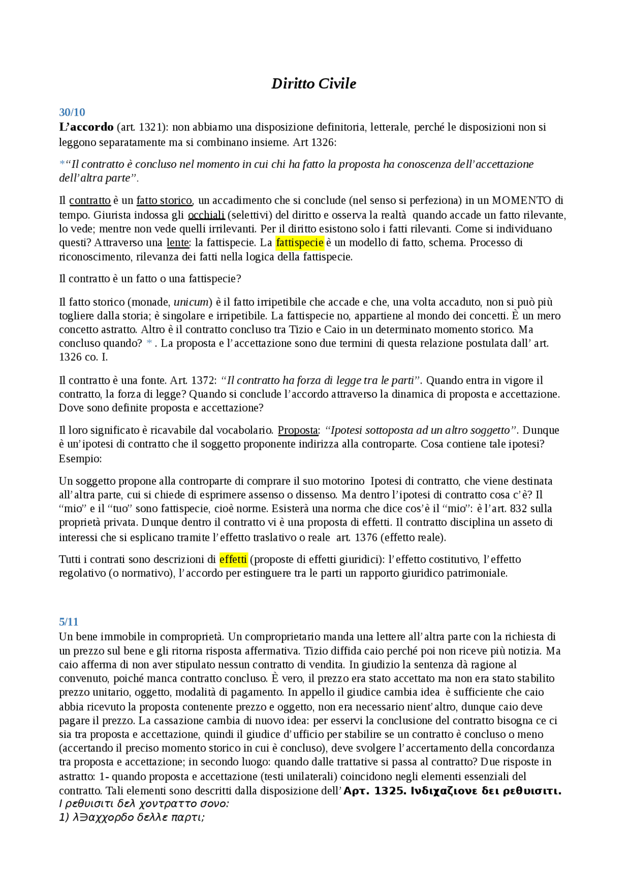 Diritto Civile Docsity
