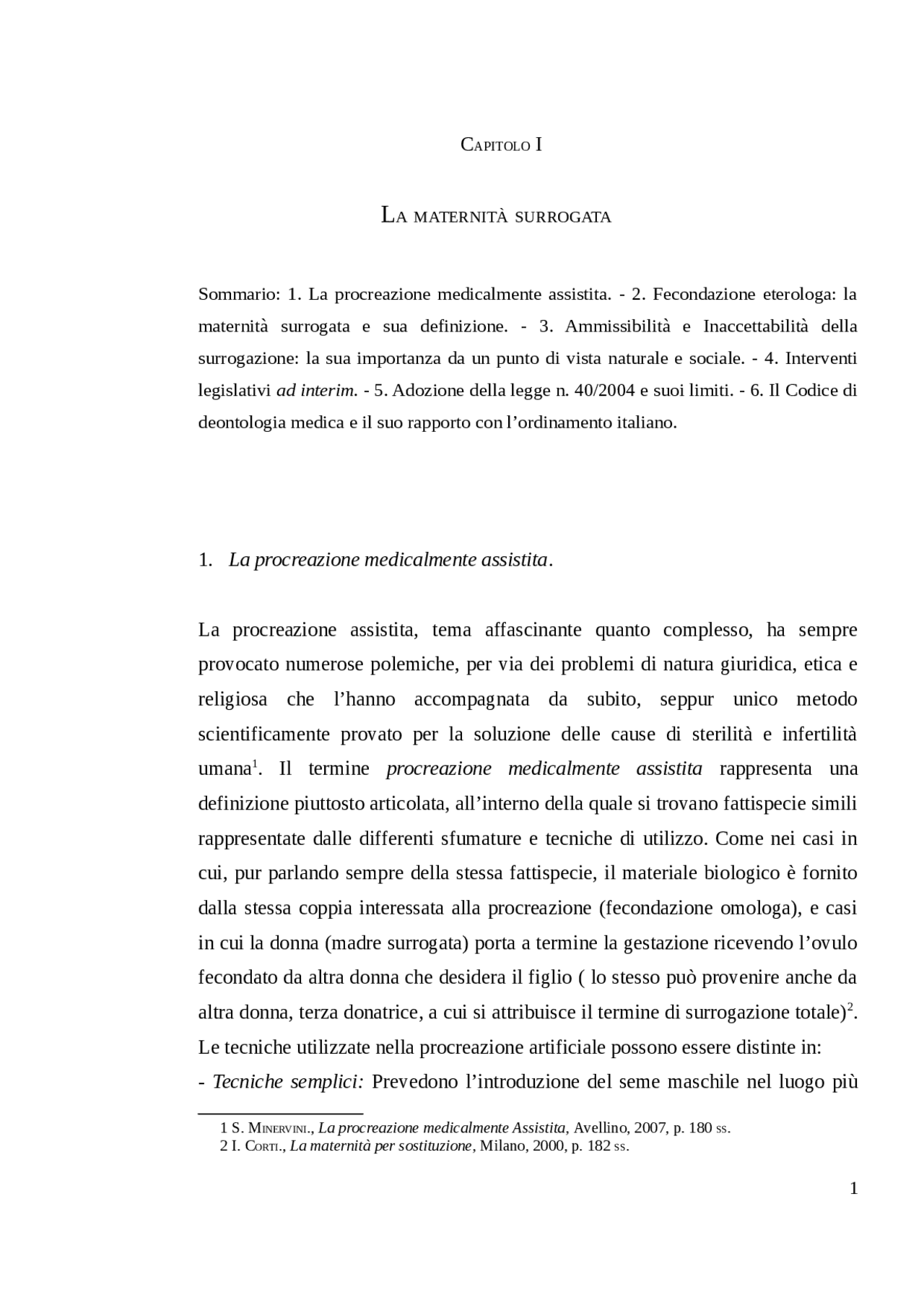 Riassunto Capitolo I La Maternità Surrogata Docsity