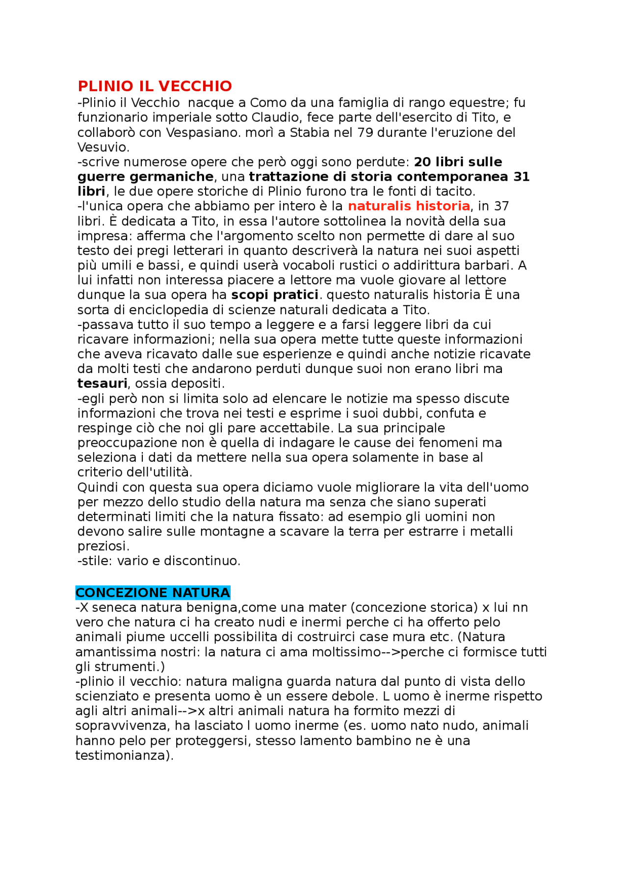 Plinio Il Vecchio Docsity