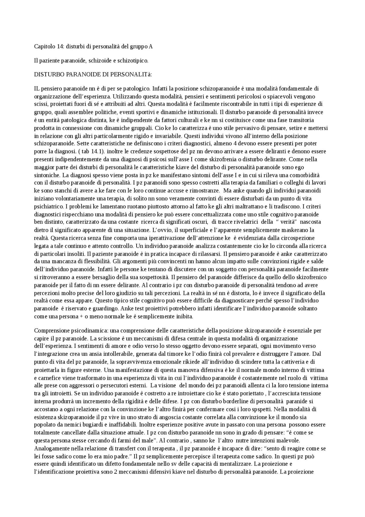 Riassunti Gabbard Docsity