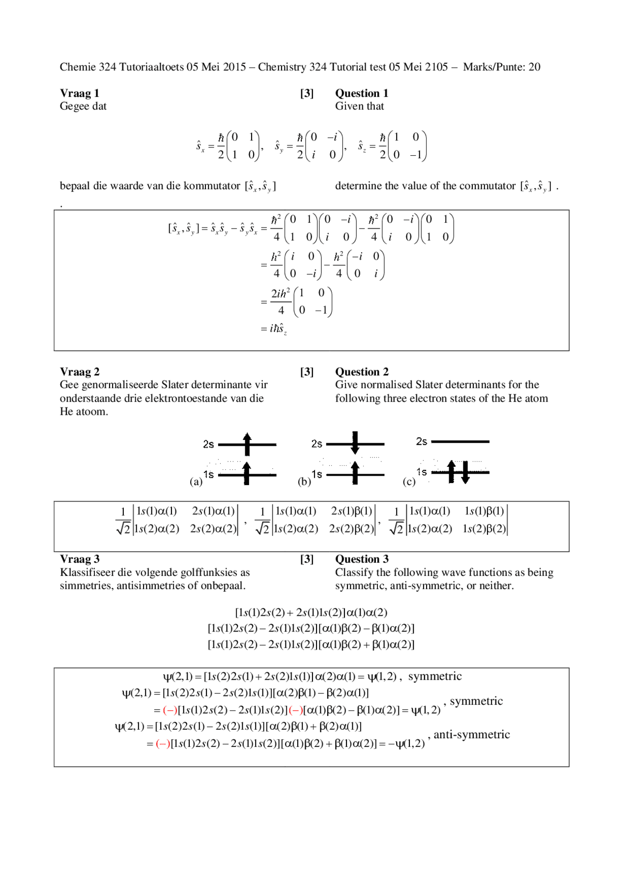 Tut test with solutions - Docsity
