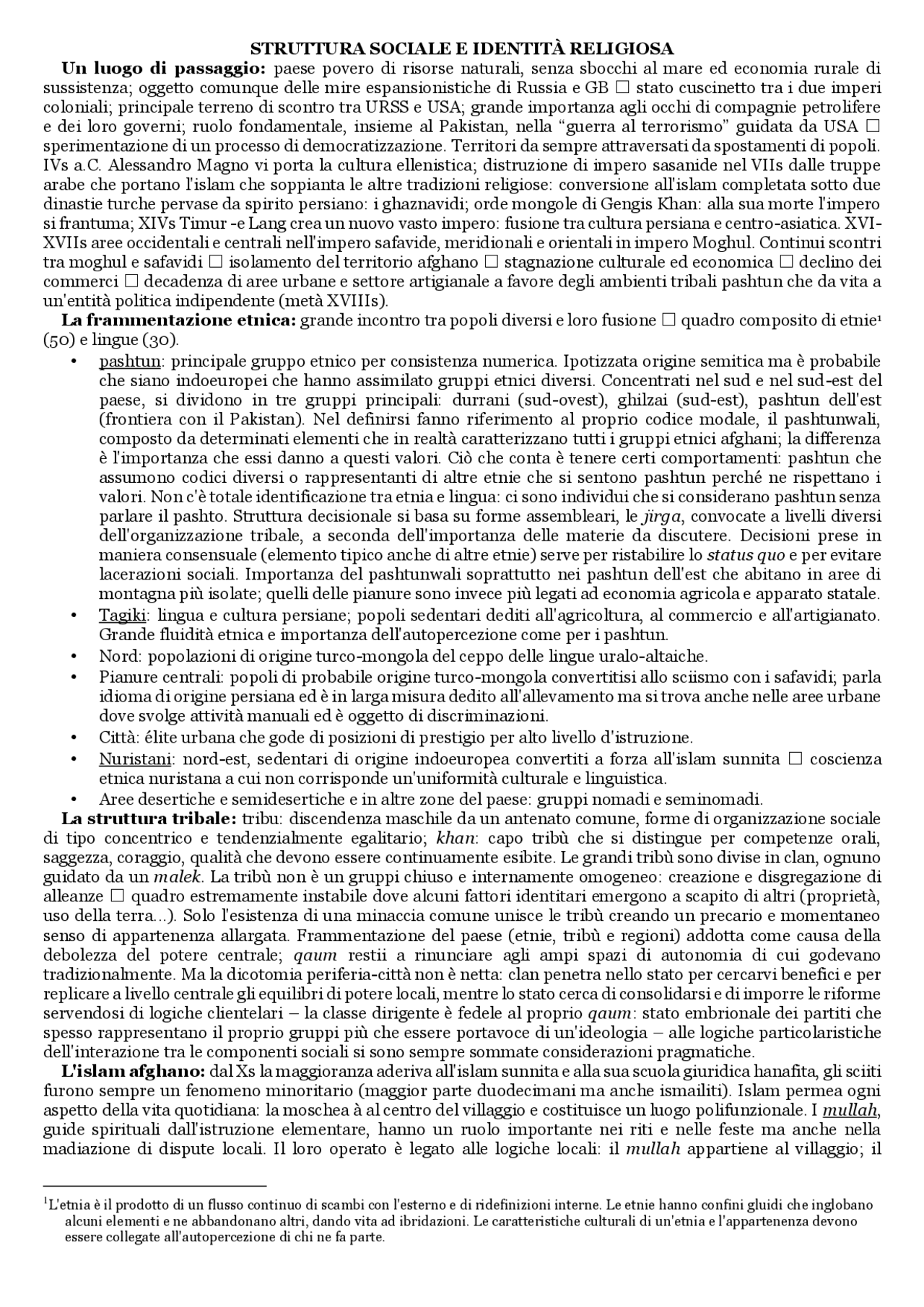 RIassunto Afghanistan: storia e società nel cuore dell'Asia, Elisa Ada ...