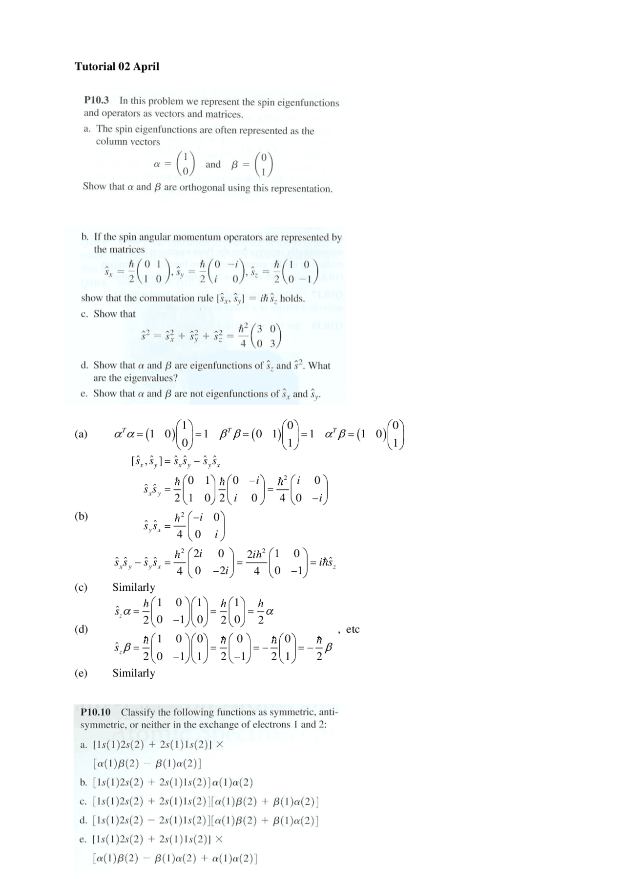 Tutorial With Answers Docsity