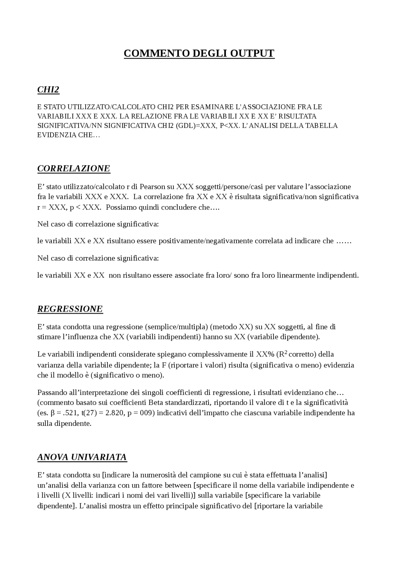 Commento Degli Output Spss Docsity