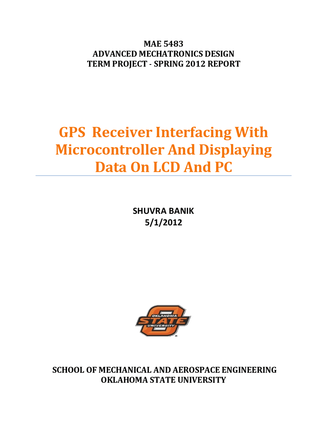 gps receiver interfacing with microcontroller and displaying data on ...
