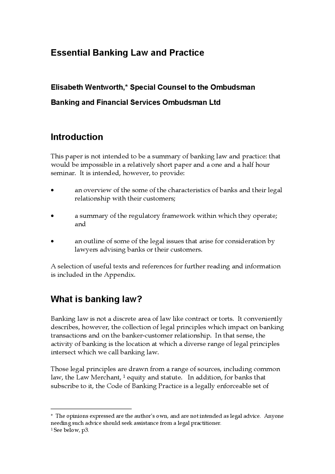 Presentation essential banking law and practice bfso - Docsity
