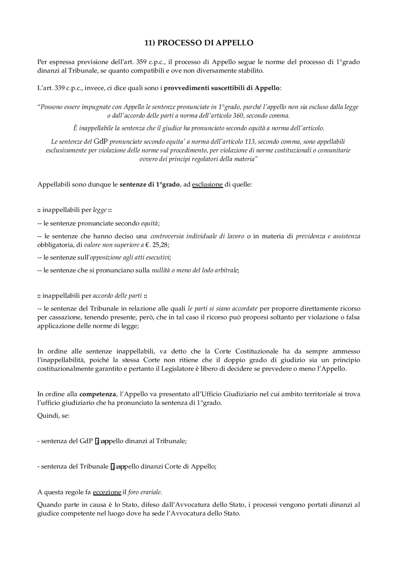 Appunti Sullappello Docsity