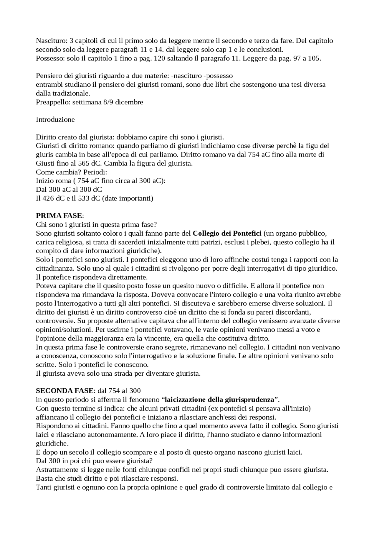Dispensa Appunti Di Esegesi Del Diritto Romano Docsity