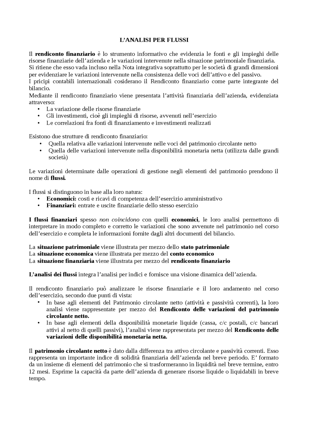 Modulo B Unità 7 Cap 8 Lanalisi Per Flussi Docsity