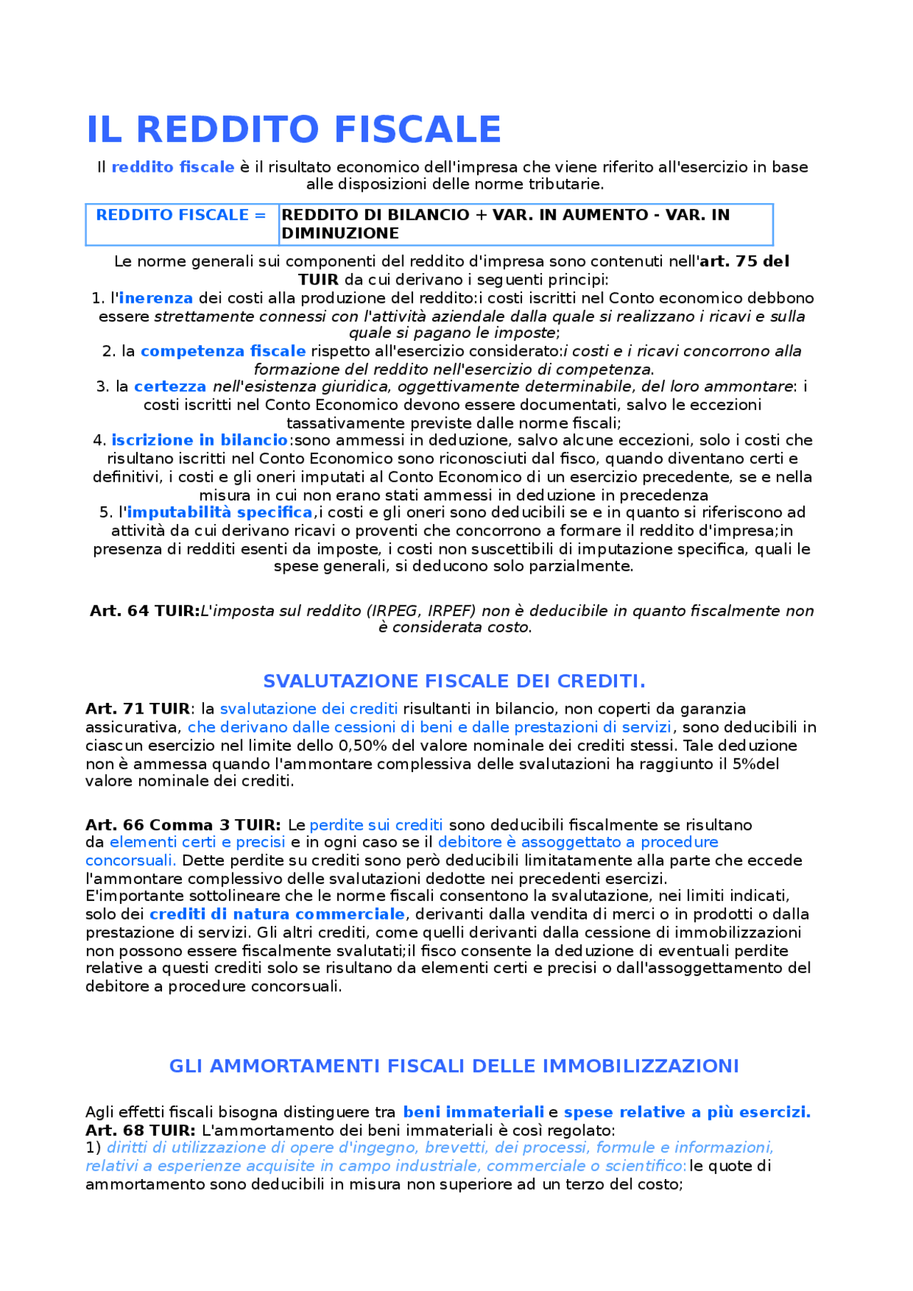 Il Reddito Fiscale Docsity