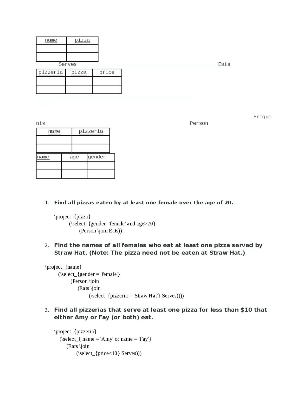Esercizi Svolti Di Algebra Relazionale Appunti Di Basi Di Dati Docsity