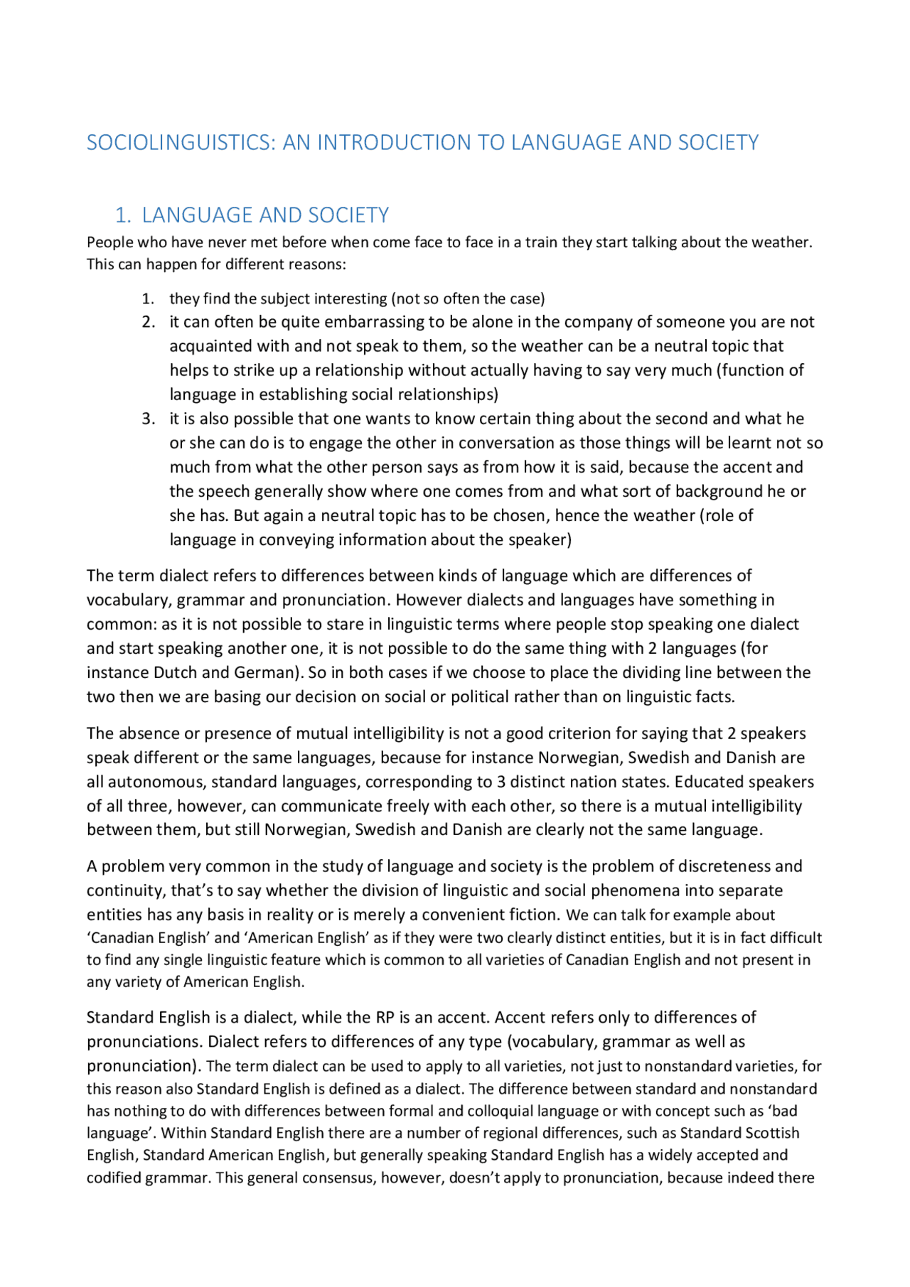 Riassunto Sociolinguistics An Introduction To Language And Society