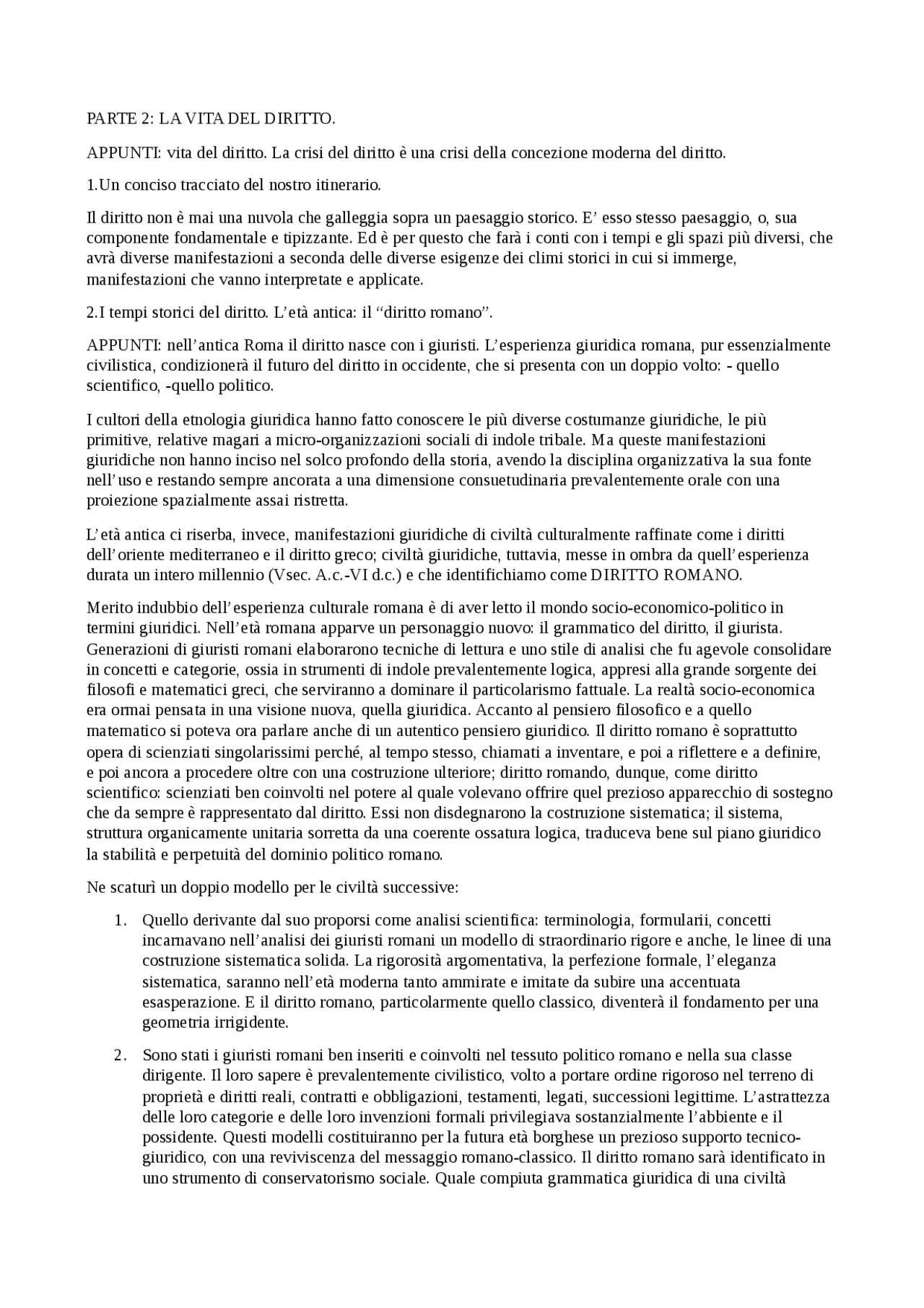 Riassunto Prima Lezione Di Diritto Paolo Grossi Parte Seconda Docsity