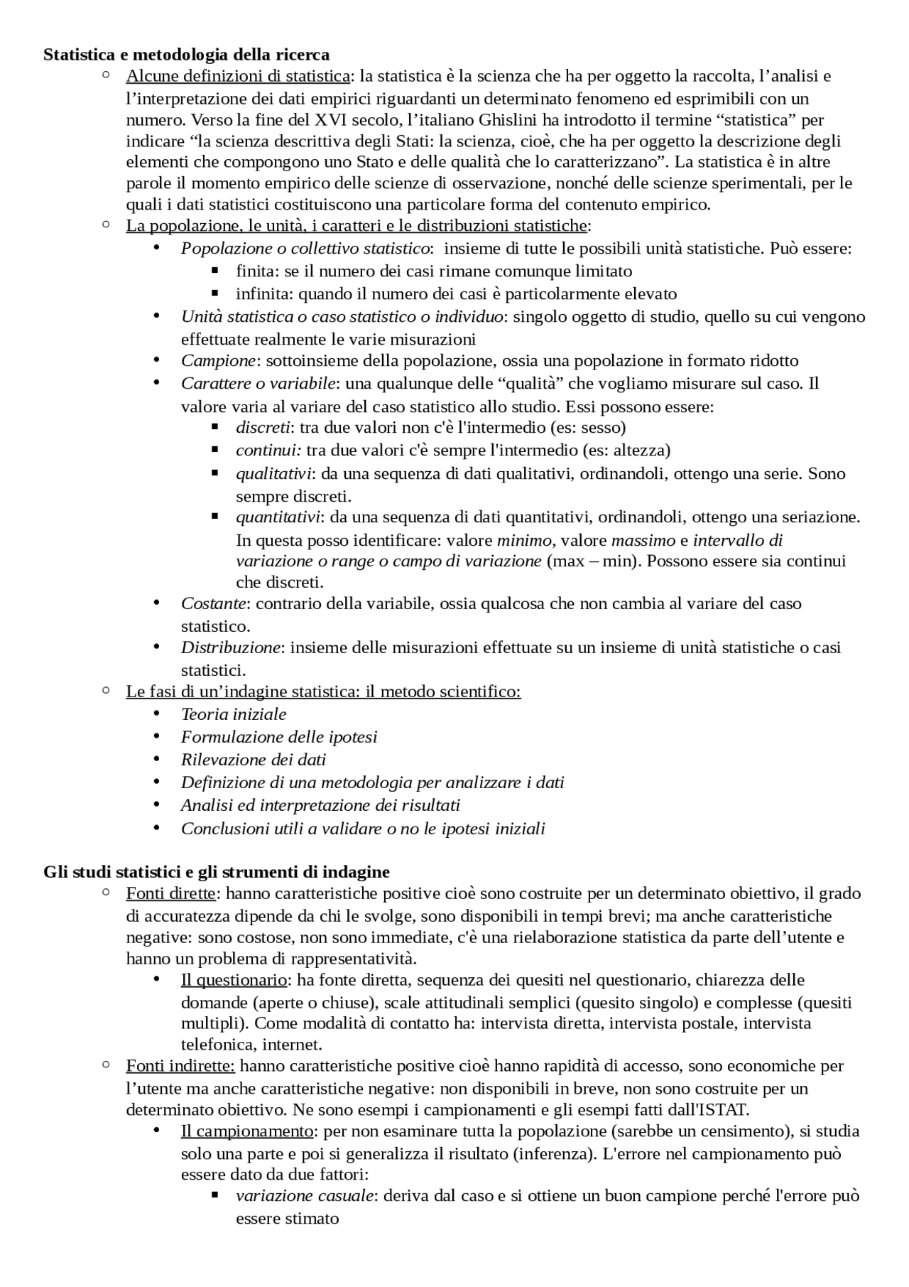 Statistica Docsity