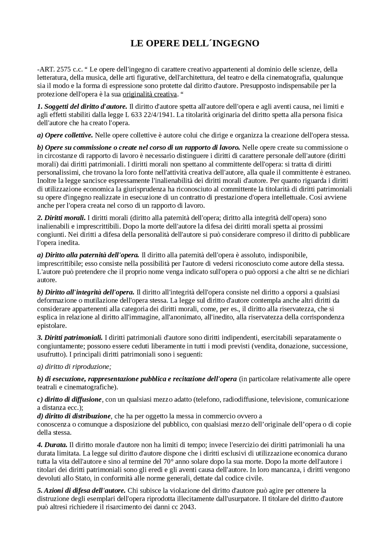 Diritti d'autore e brevetto: protezione legale per opere creative e ...