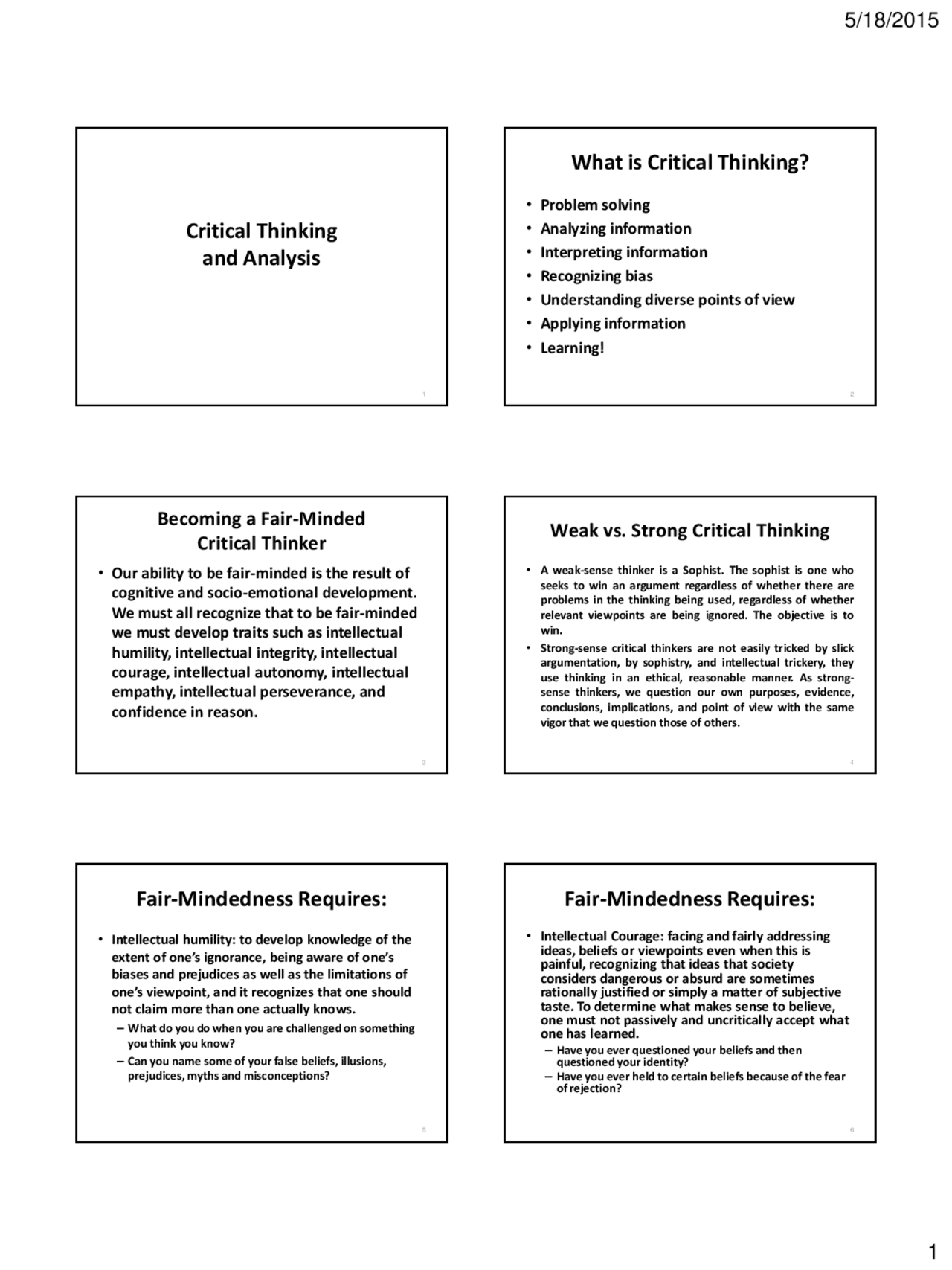 Critical Thinking Docsity