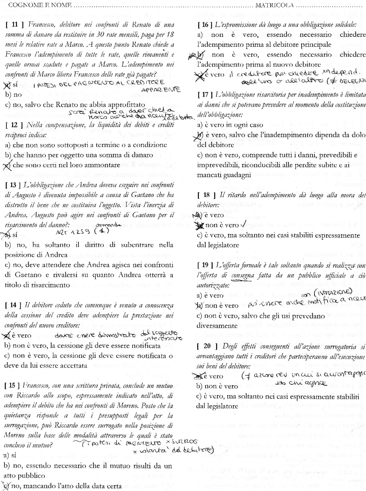 Domande Diritto Privato Seconda Parte Profruscello Docsity