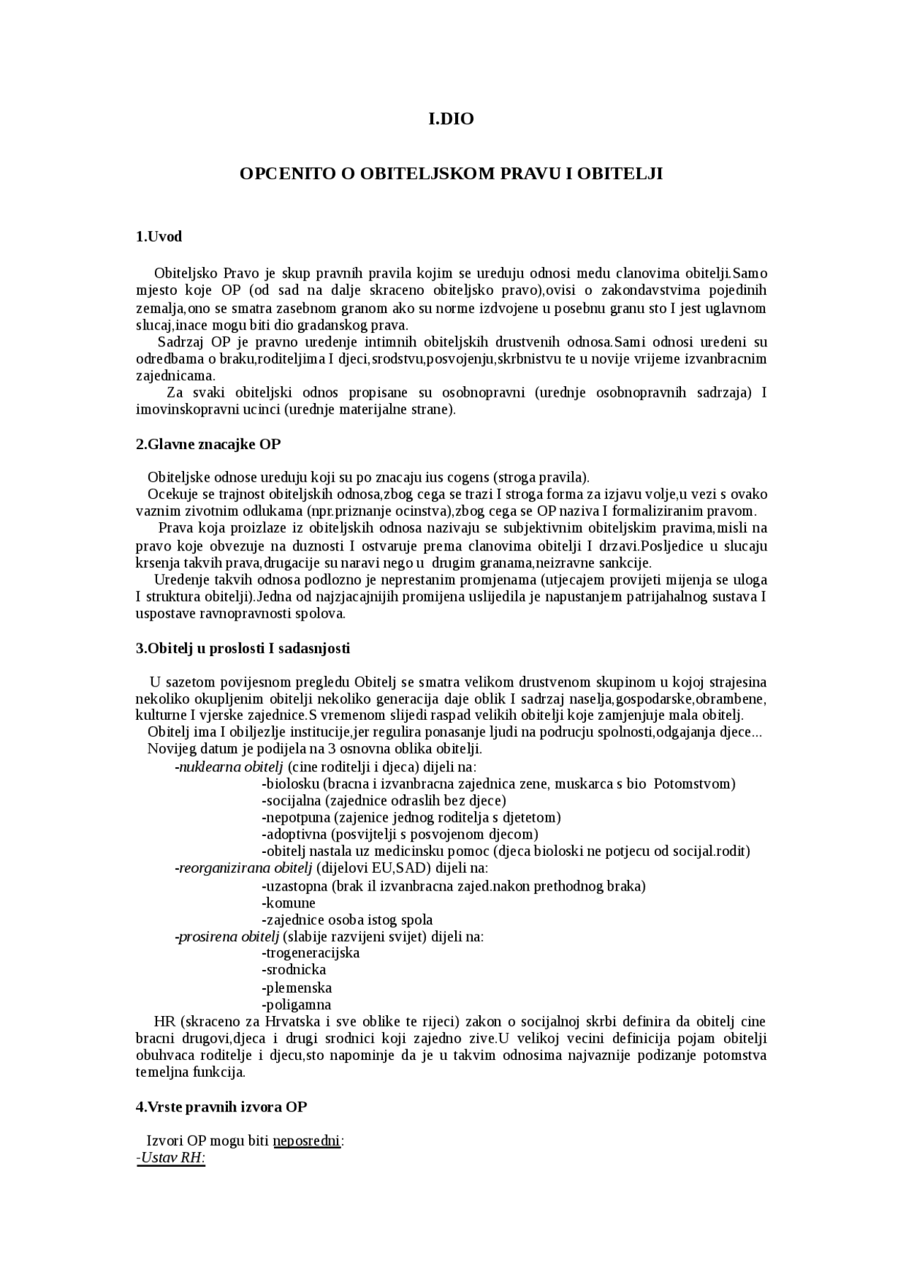Obiteljsko Pravo Skripta Rezime Predlog Porodično Pravo Docsity