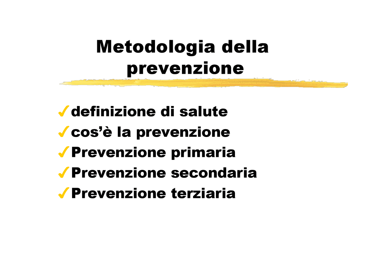 Definizione Prevenzione Docsity
