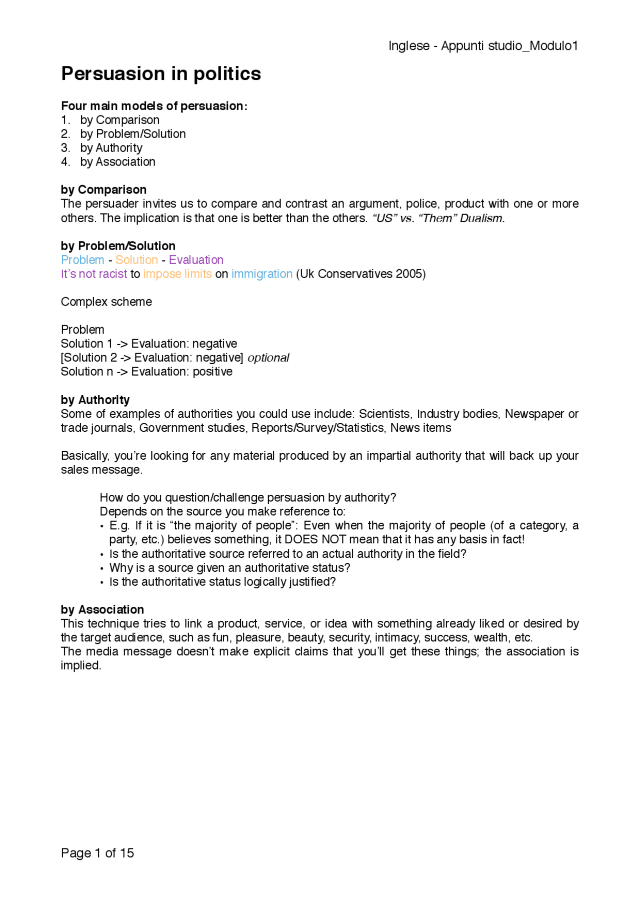 Appunti studio modulo1 - Docsity