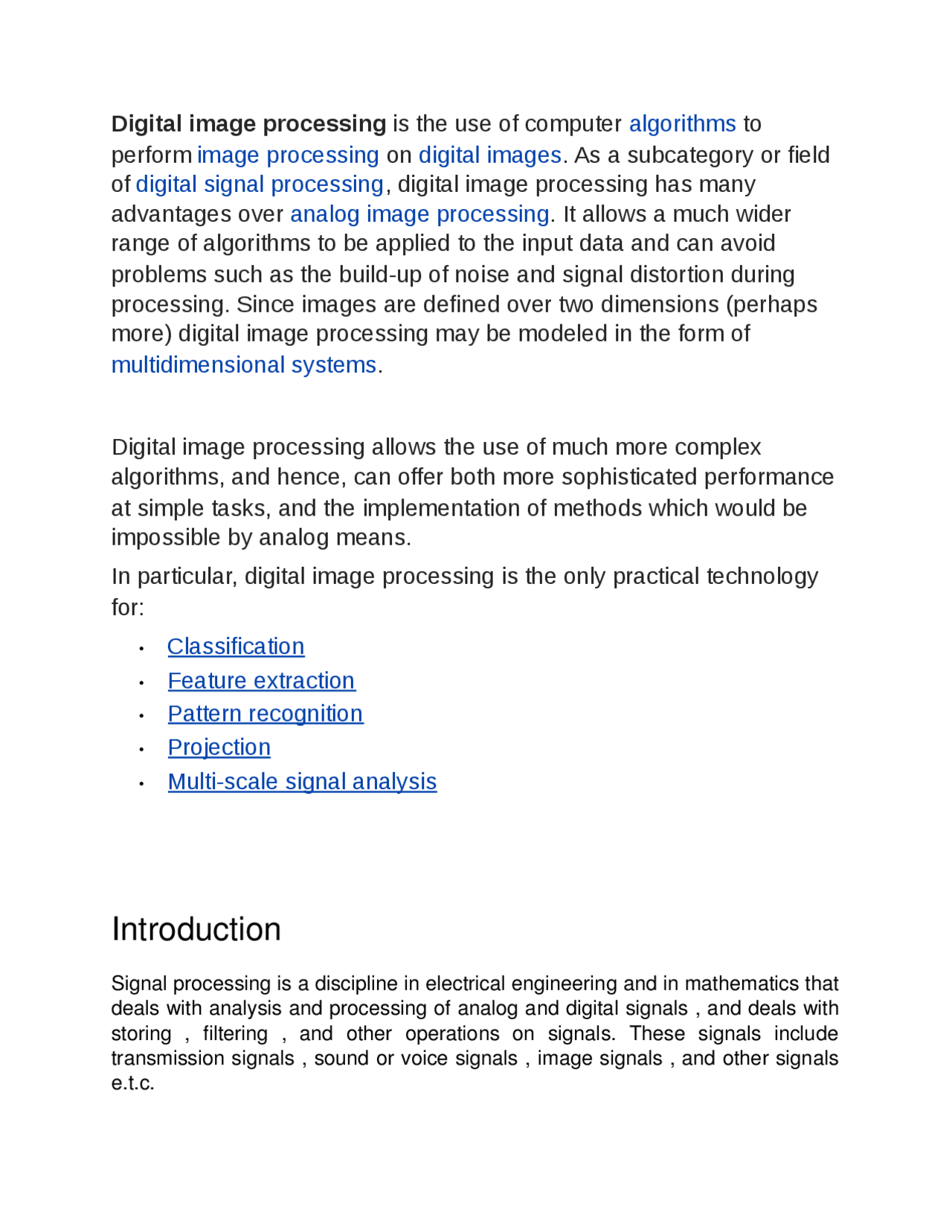 Digital image processing | Study notes Computer Science | Docsity