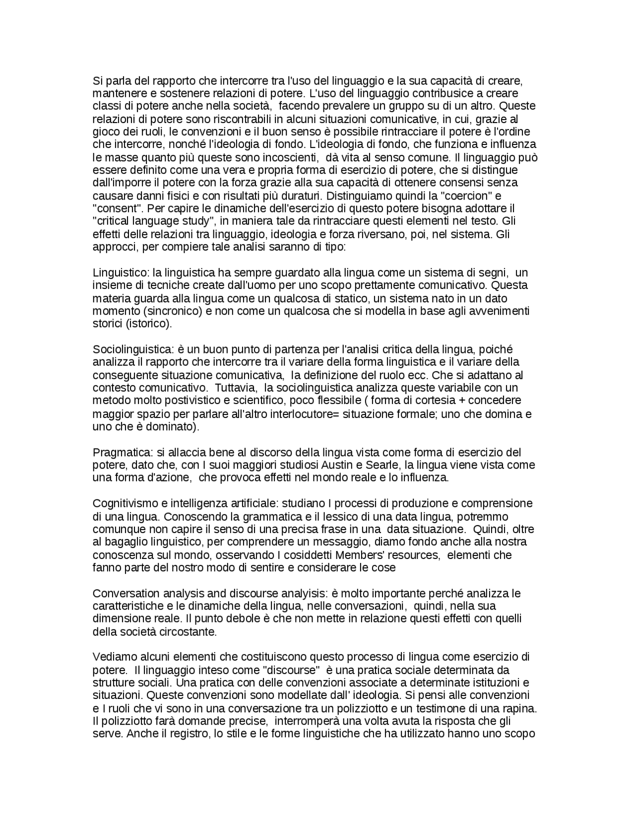 Language And Power Docsity