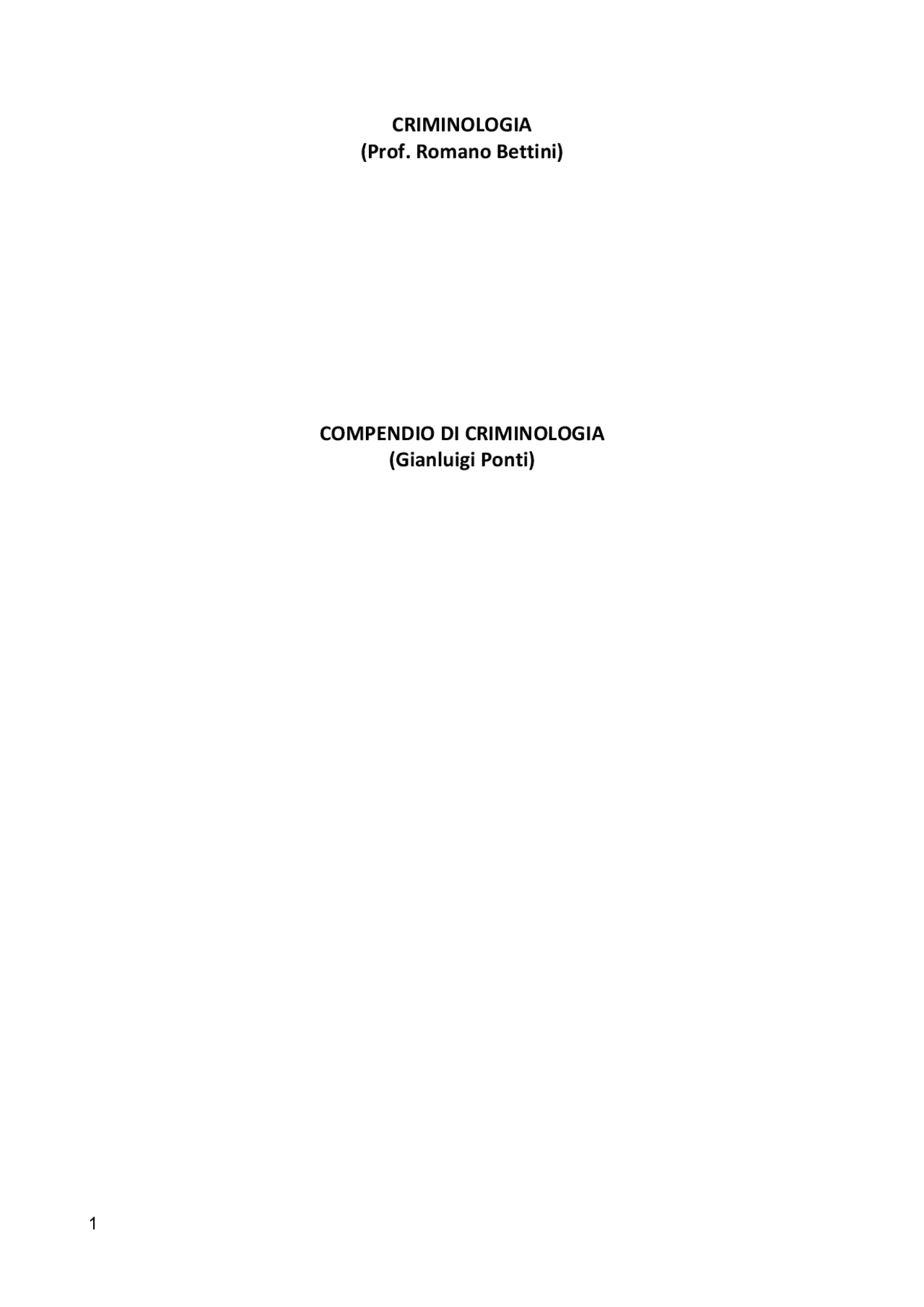 Compendio Di Criminologia Docsity