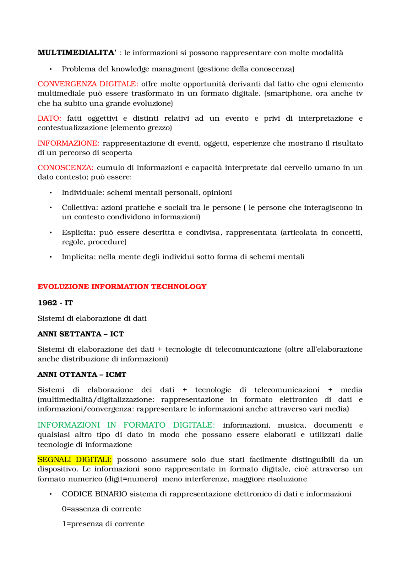 Appunti Itc Docsity