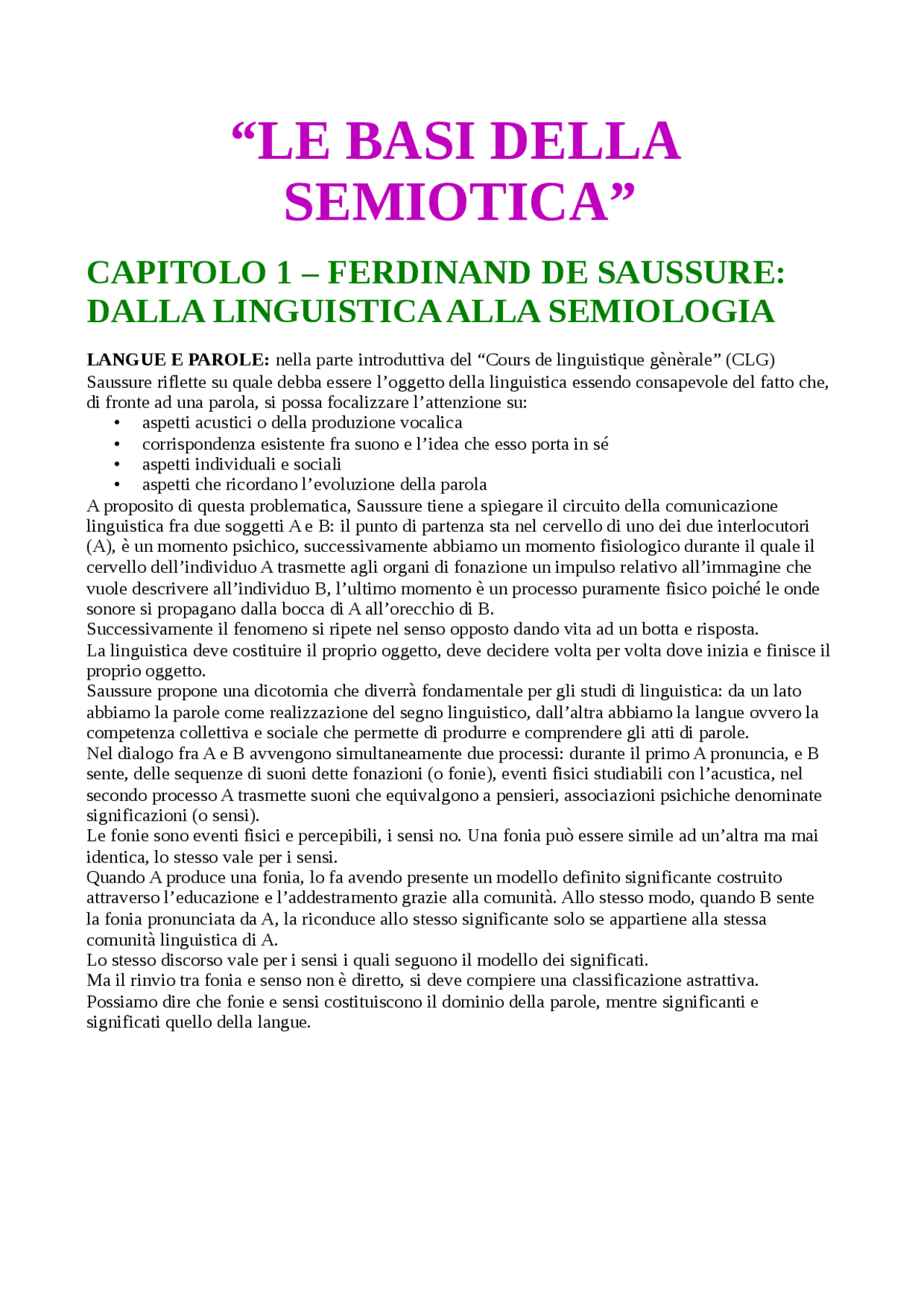 Le Basi Della Semiotica Docsity