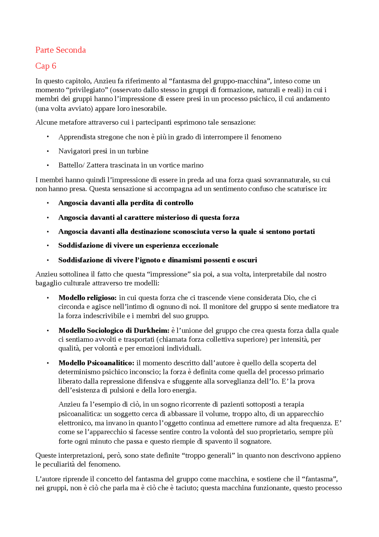 Riassunto Cap 6 Anzieu Il Gruppo E Linconscio Docsity