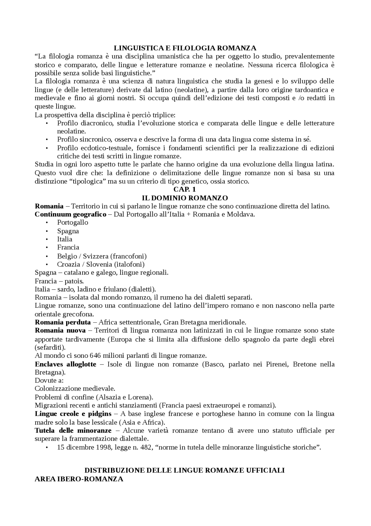 Manuale Di Linguistica E Filologia Romanza Docsity