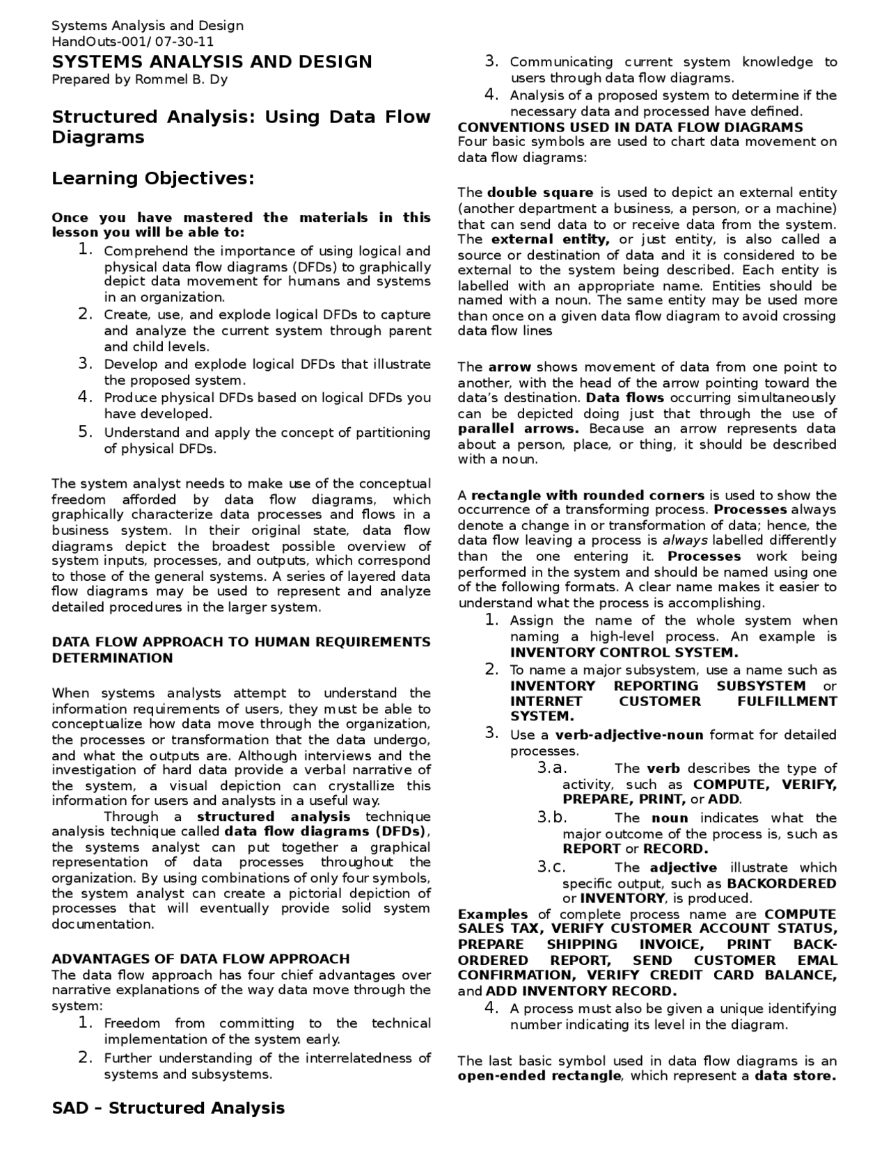 01 Structured Analysis Docsity