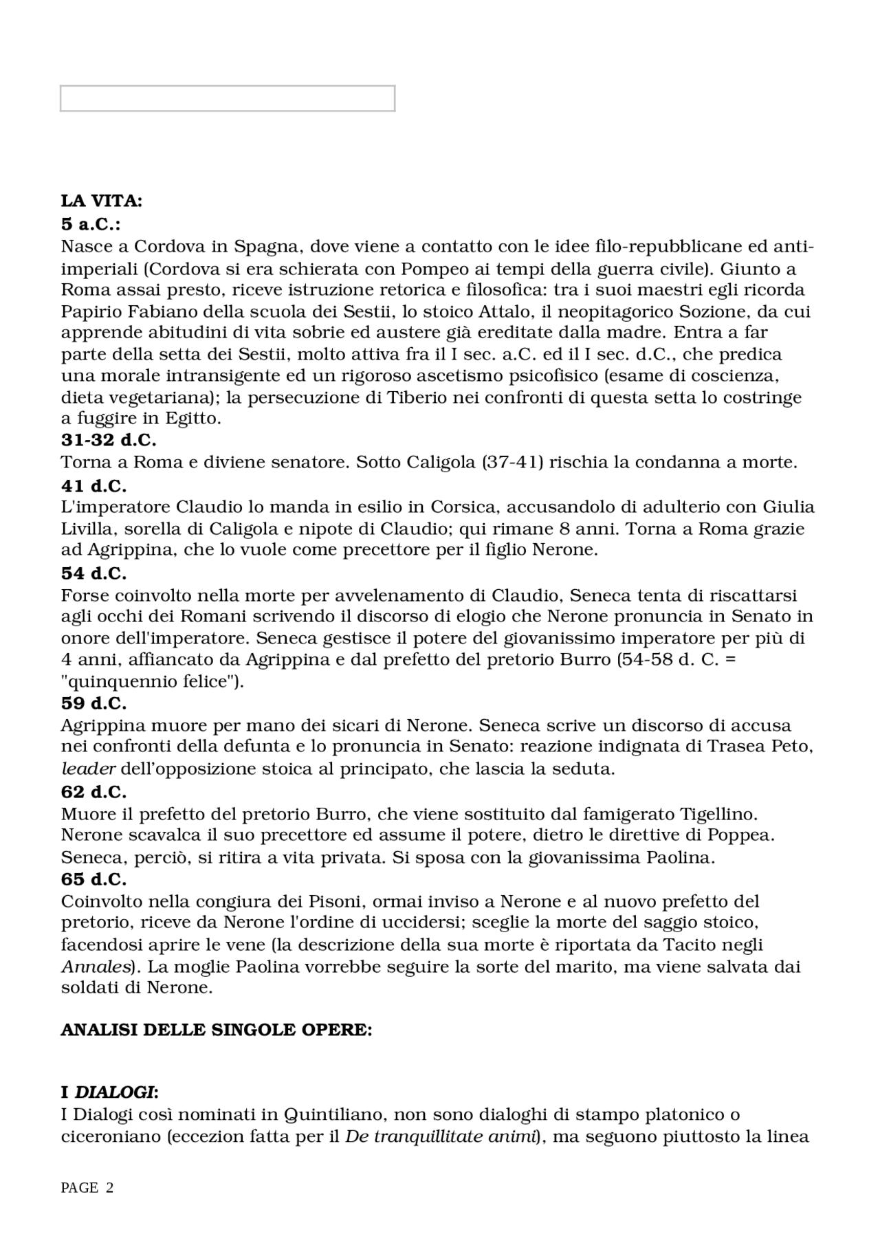Appunti Su Seneca Appunti Di Latino Docsity
