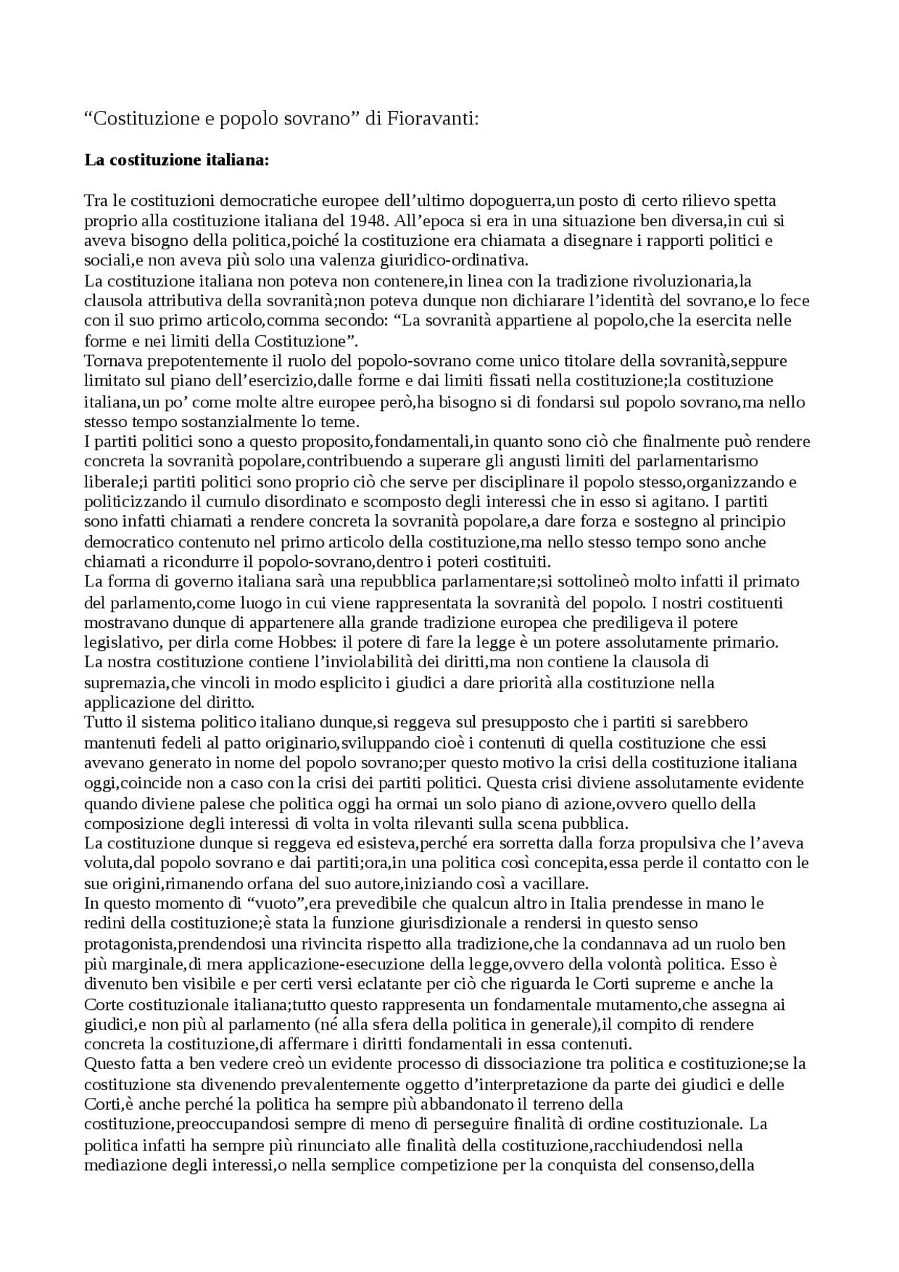 Costituzione E Popolo Sovrano Docsity
