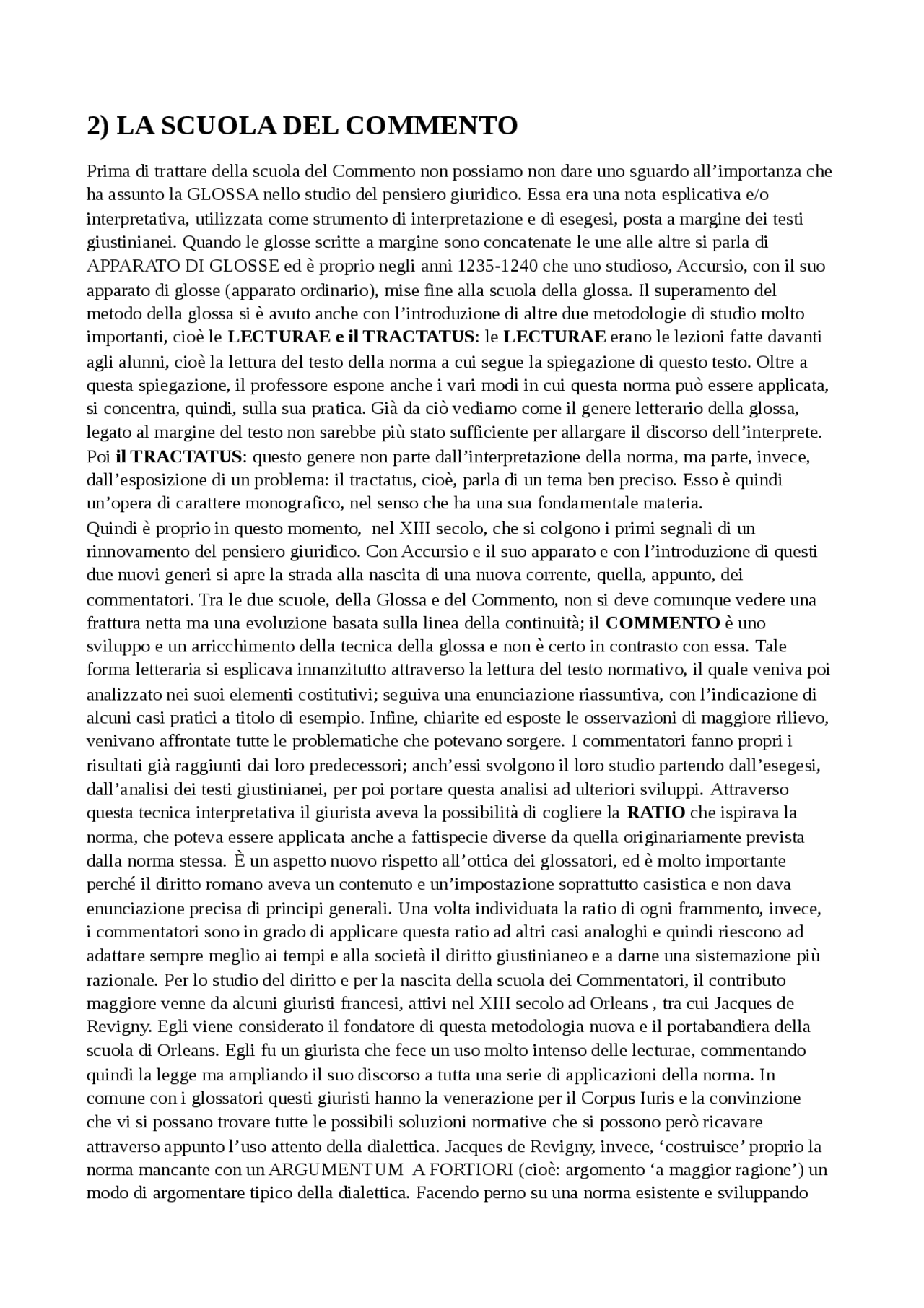 La scuola del commento - Docsity