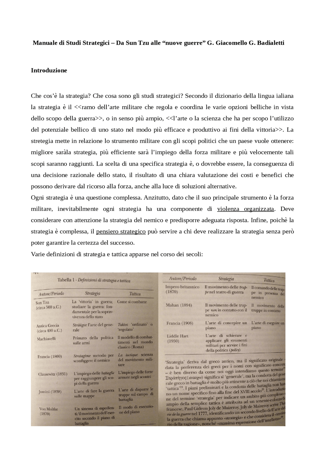 Manuale di studi strategici - Docsity