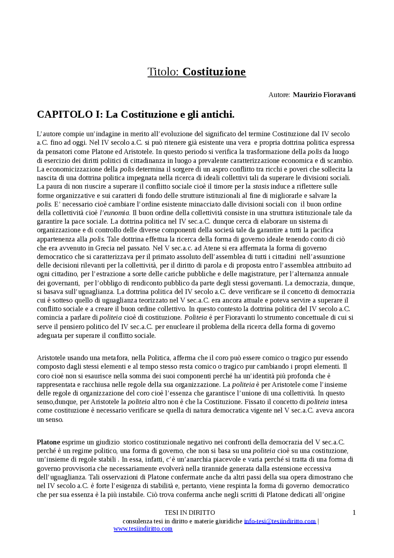 Costituzione Maurizio Fioravanti Docsity