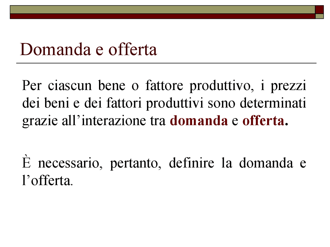 Domanda ed offerta in microeconomia - Docsity
