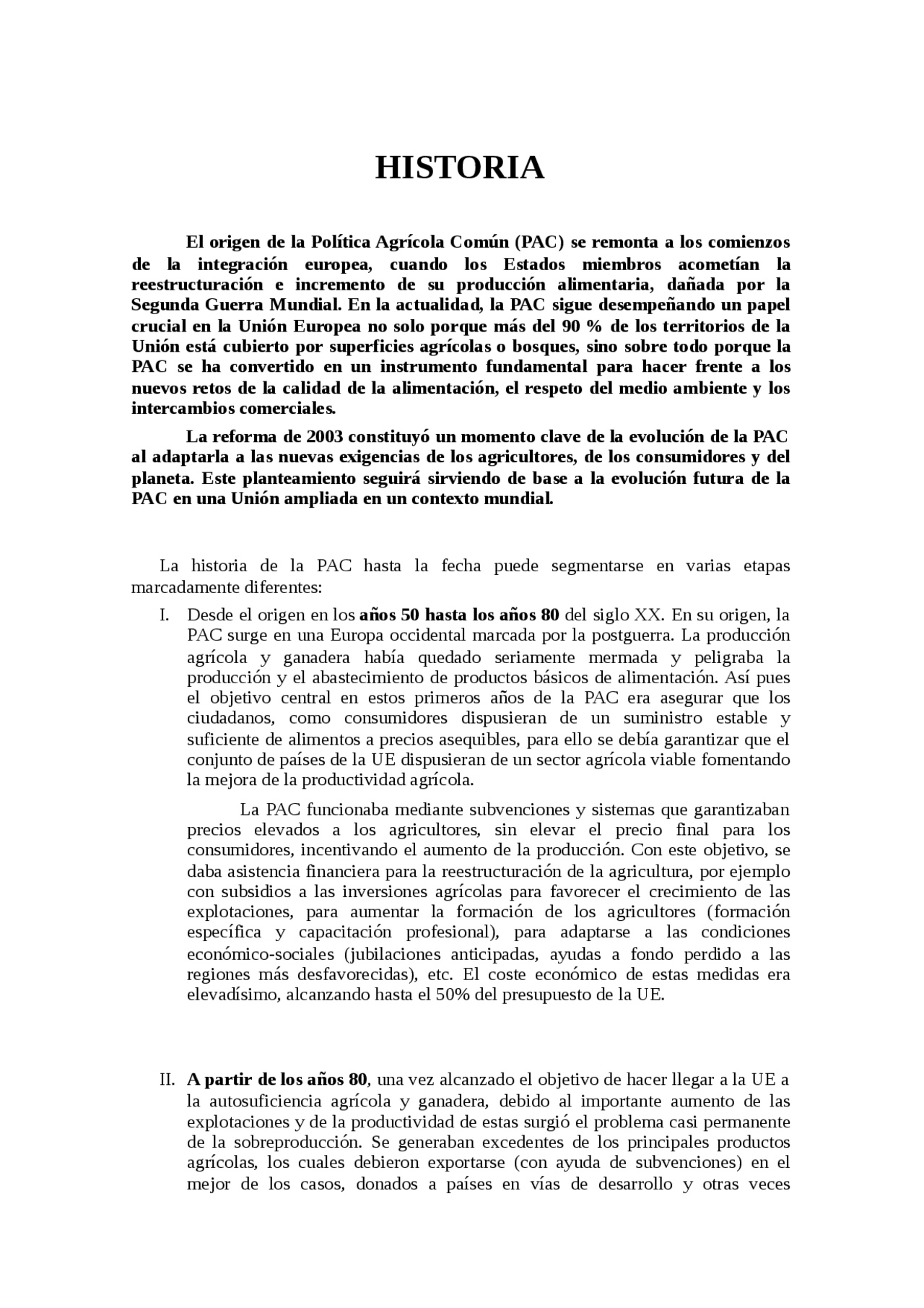 La evolución de la pac - Docsity