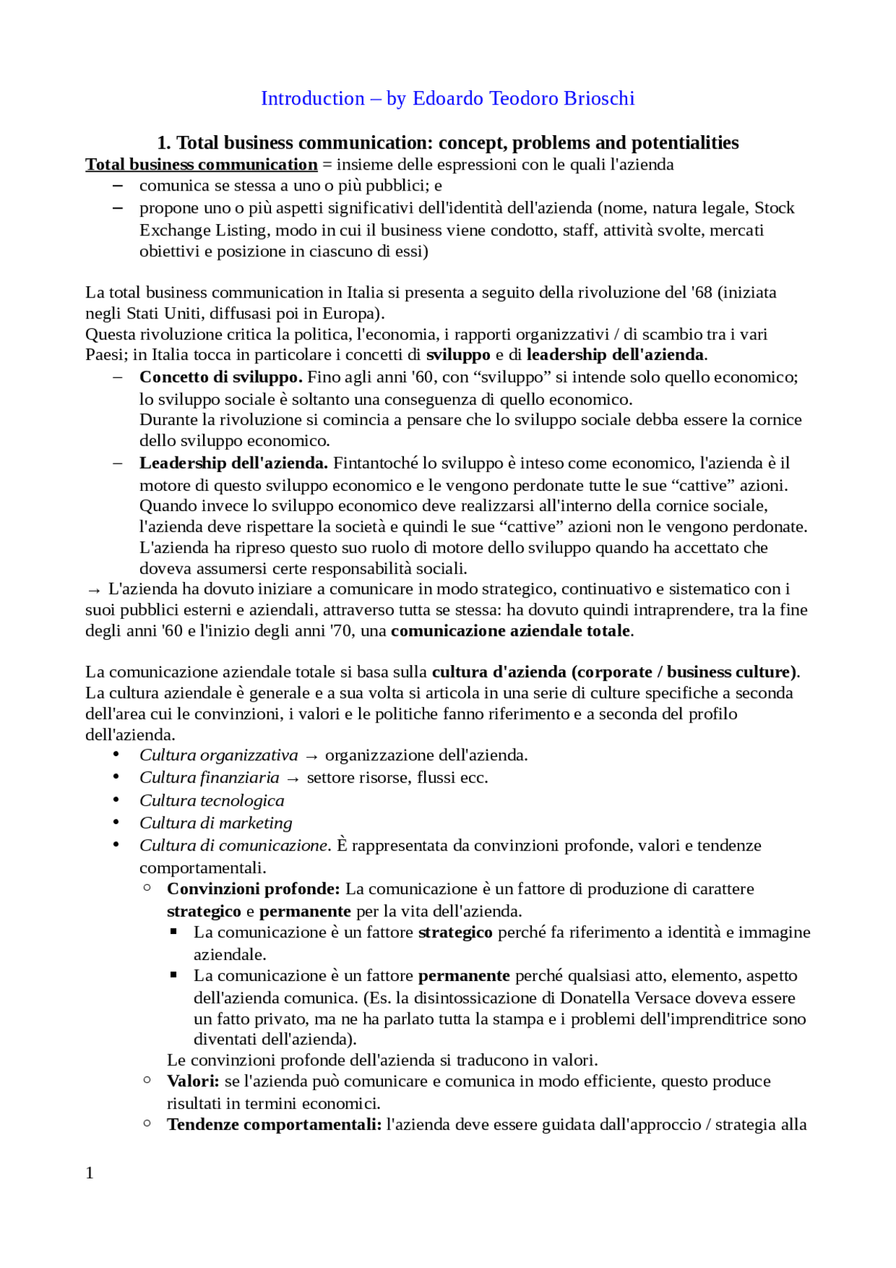 Riassunto International Communication Appunti Slide Docsity