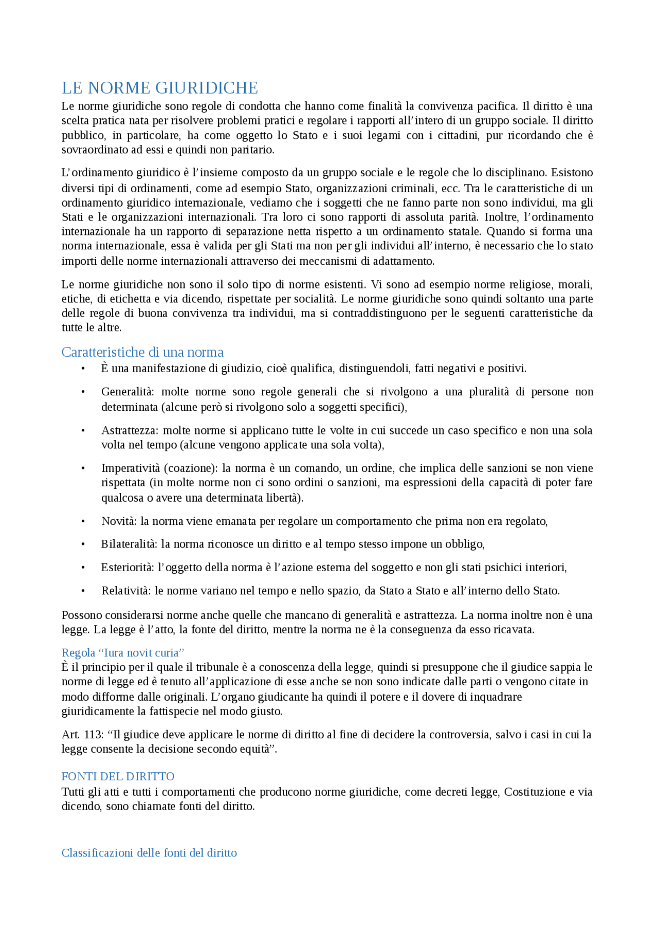 Appunti Sulle Norme Giuridiche E Fonti Del Diritto Diritto Pubblico