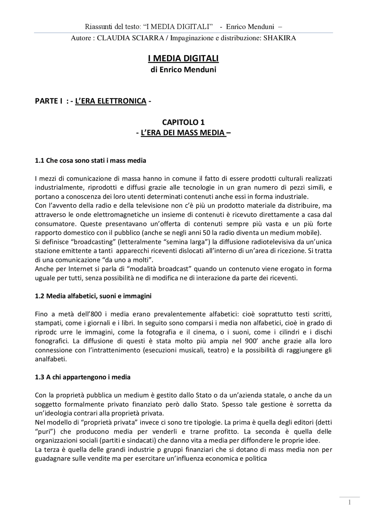 I Media Digitali Docsity