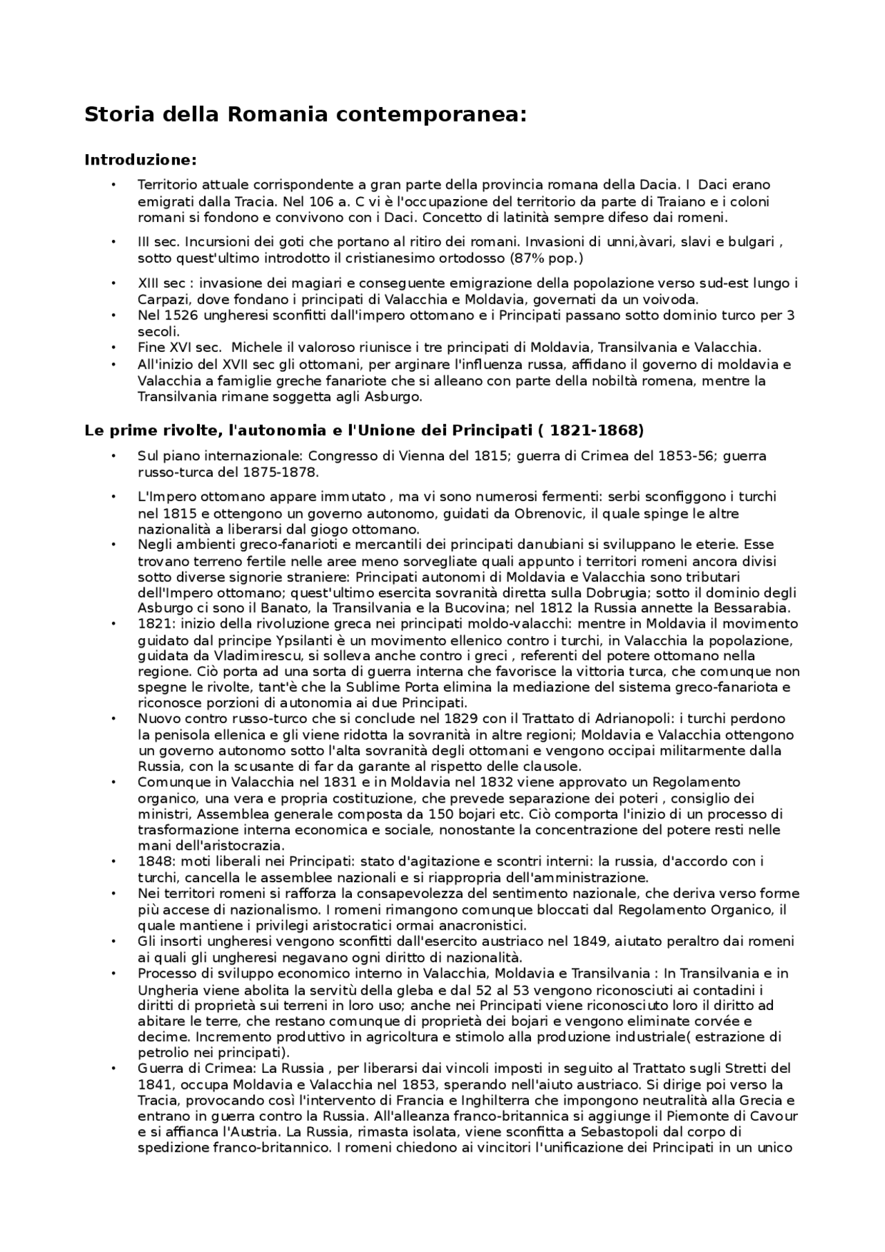 Storia della romania contemporanea | Appunti di Storia dell'Europa ...