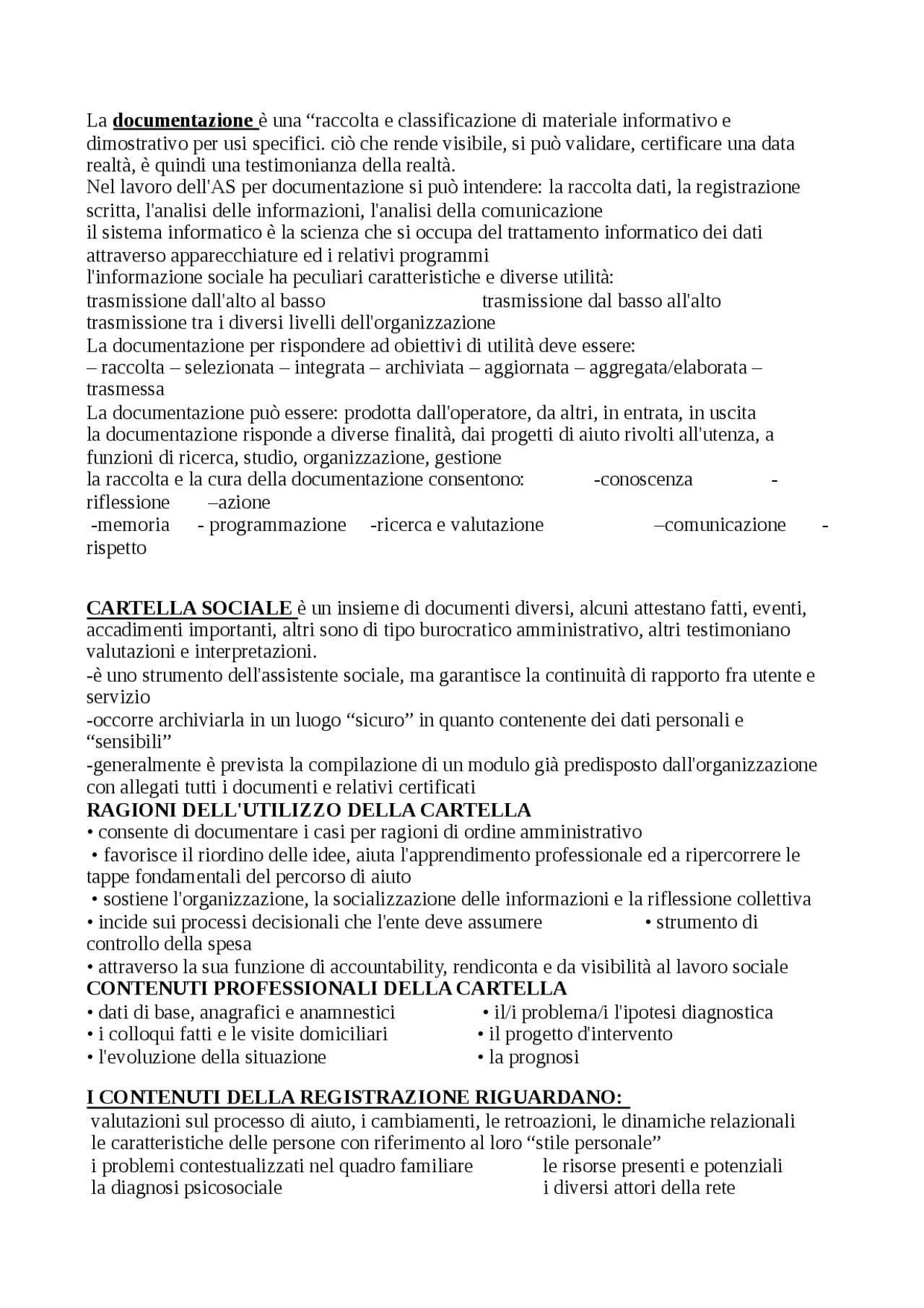Documentazione - cartella sociale -relazione | Appunti di Scienze ...
