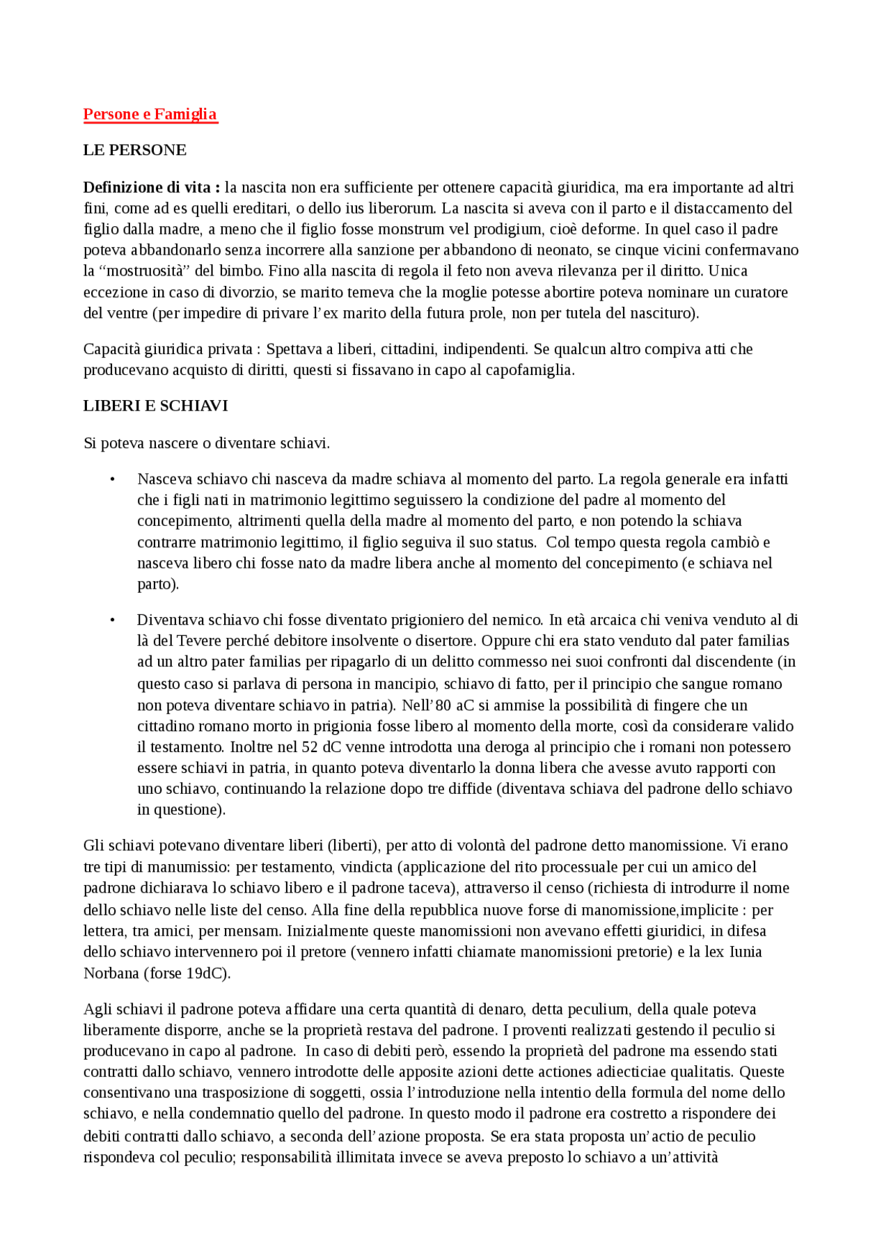 Persone E Famiglia Docsity