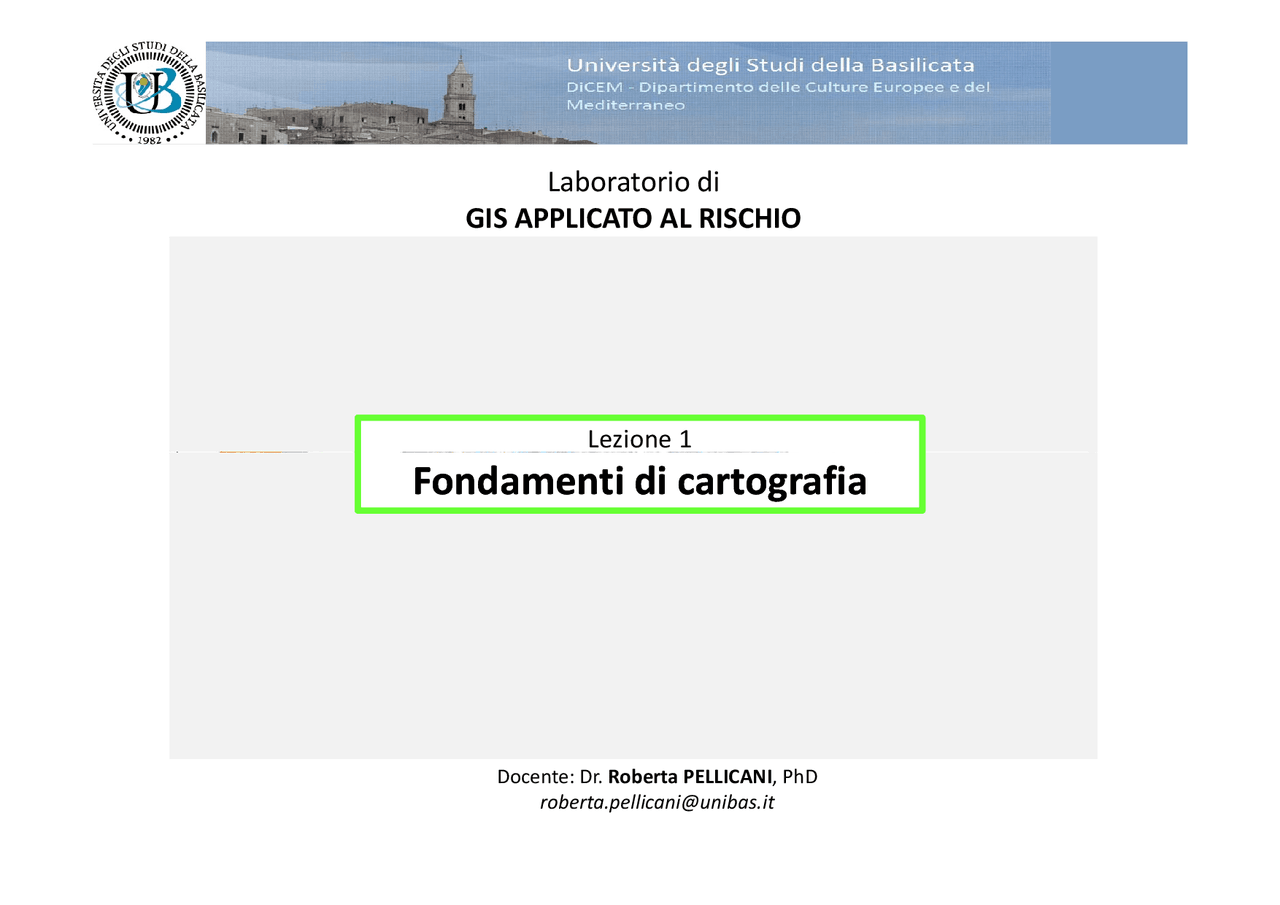 Gis Lezione 1 Docsity